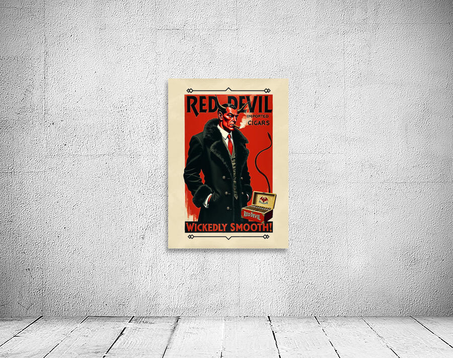 Red Devil Vintage Cigar Poster by Be Iconic Art Wall Art