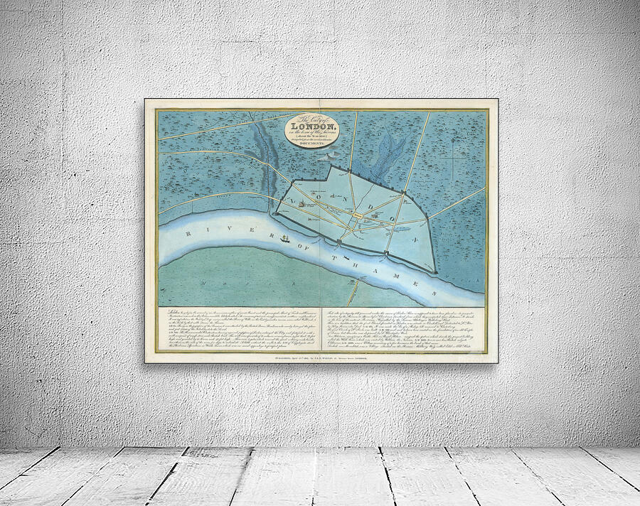 Map of Anglo Saxon London by History In Your Home Wall Art