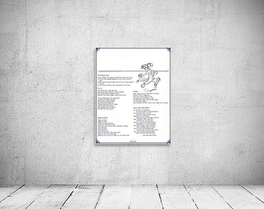 1982 Penn State Fight Songs Art by Row One Brand Wall Art