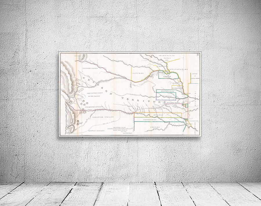 1836 Map of Western Territory Documenting the Second Dragoon Dodge ...