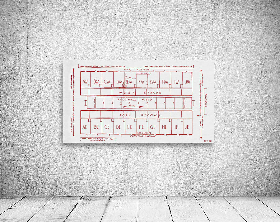1932 Owen Field Stadium Map by Row One Brand Wall Art