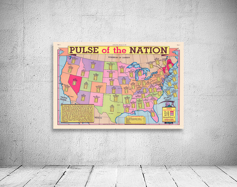 Pictorial Death Rate Map of the United States by History In Your Home ...