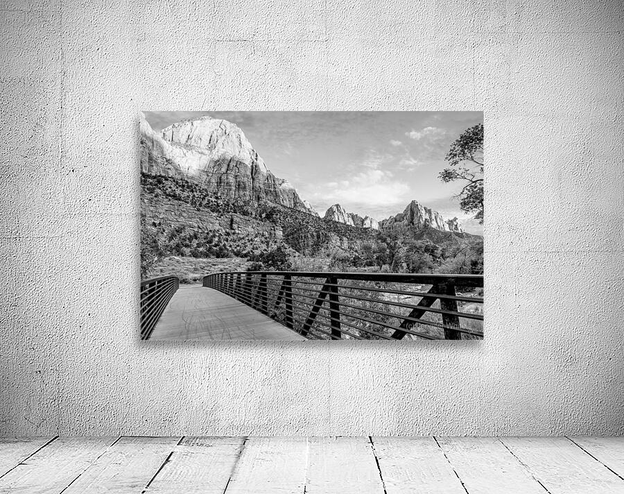 Zion Watchman Sunset View Grayscale by Jennifer White Wall Art
