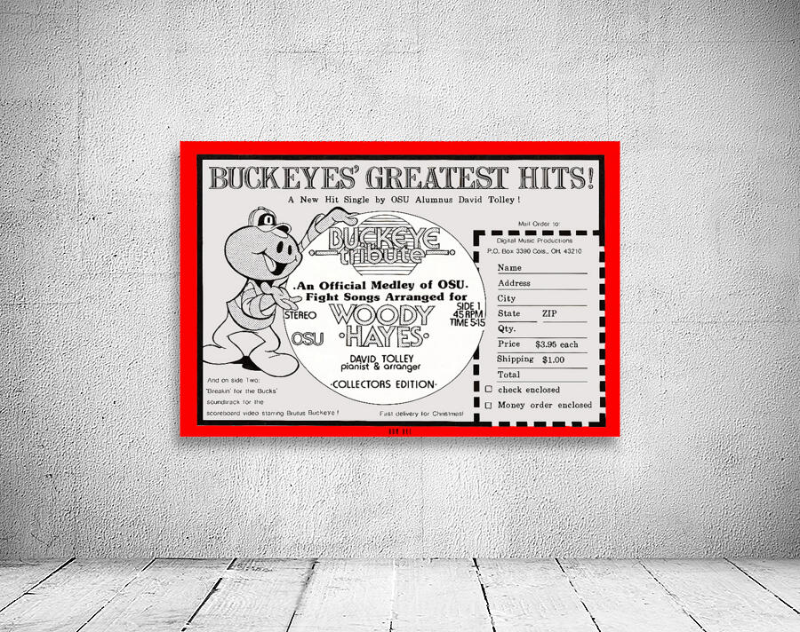 1984 Ohio State Fight Songs Advertisement by Row One Brand Wall Art