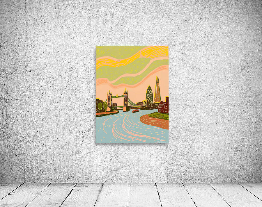 london skyline with the thames in soft lines by Artful Vision Wall Art
