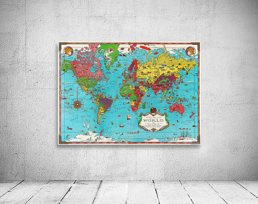 1931 Mercator World Map Vintage Antique Reproduction by Maps Gallery ...