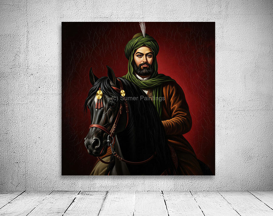 Imam Ali: The Sage on the Steadfast Mount by Sumer Paintings Wall Art