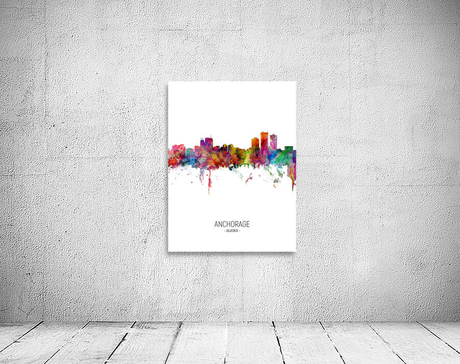 Anchorage Alaska Skyline by Michael Tompsett Wall Art