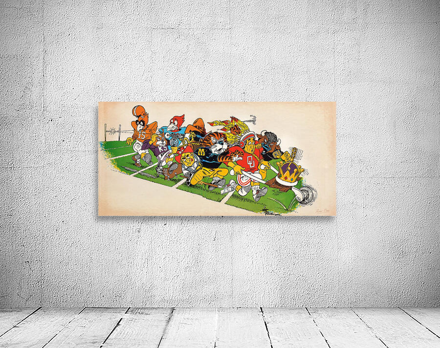 1970s Big 8 Conference Mascot art by Milt Powell by Row One Brand Wall Art