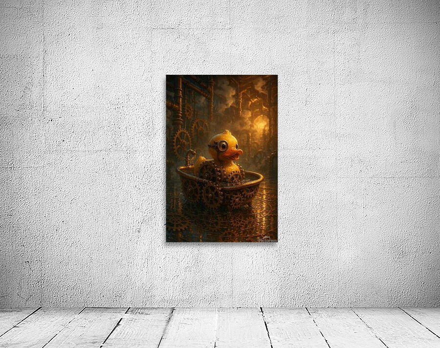 Steamworks Rubber Duck Captain in Gear-Powered Tub by Aaron Potts Wall Art