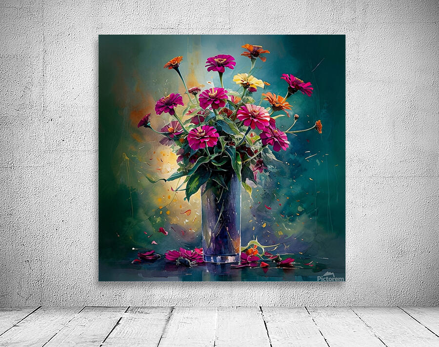 Zinnias 1 by Elliarna Wall Art