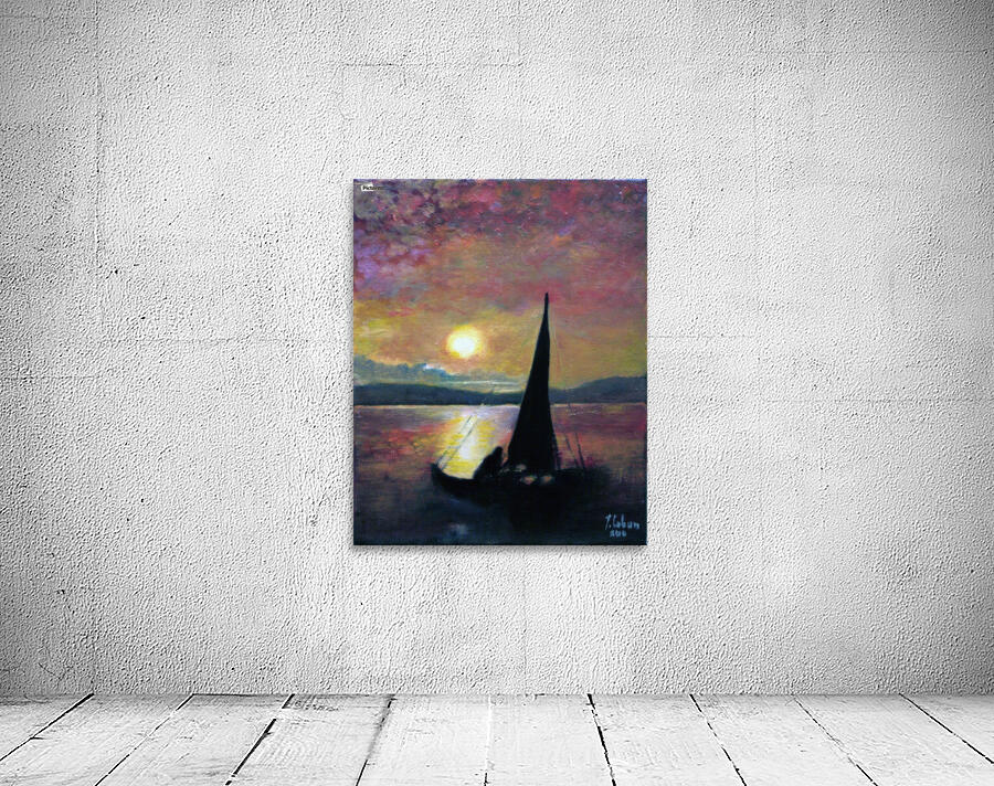 Sunst at lake by Joseph Coban Wall Art