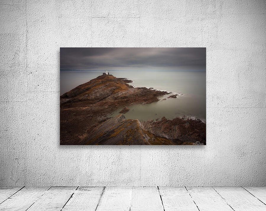 Calm seas at Mumbles lighthouse by Leighton Collins Wall Art