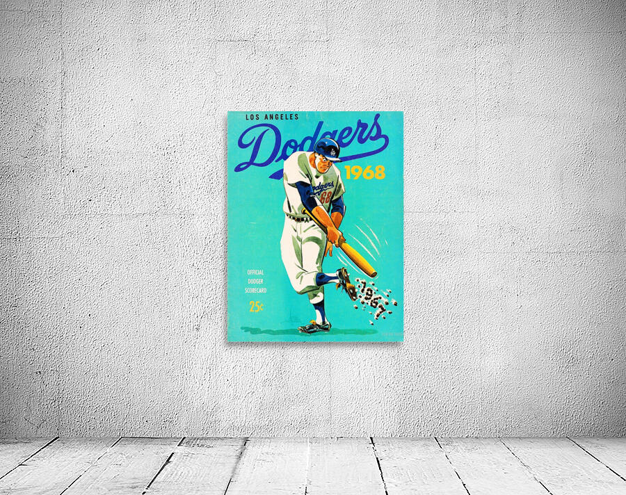 1968 Los Angeles Dodgers Scorecard Art Print - Vintage Baseball Decor ...