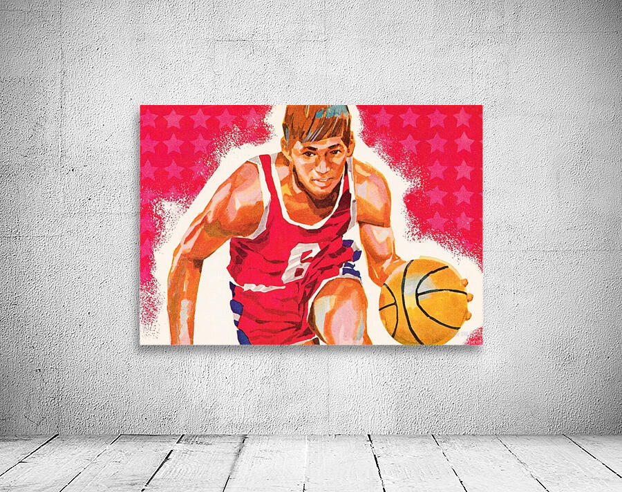 vintage basketball art retro basketball jersey poster row one brand by Row One Brand Wall Art