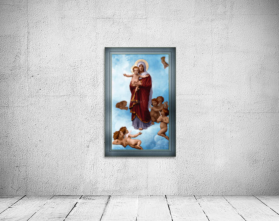 Our Lady of the Angels by William-Adolphe Bouguereau Colorized Old ...
