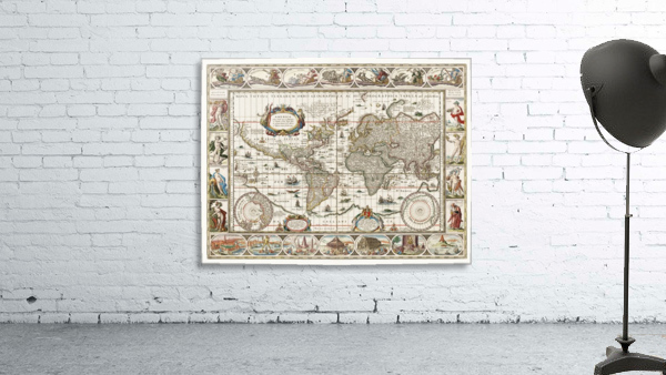 A New Map of the Whole World Galion ca. 1635-1650 by Four Beautiful ...