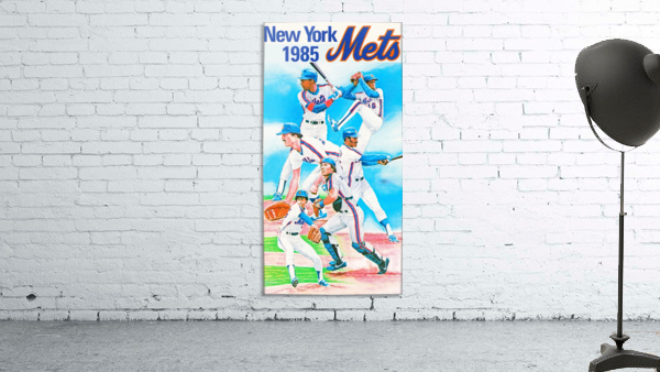 1985 new york mets baseball poster by Row One Brand Wall Art