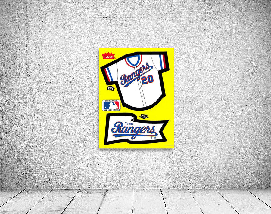 1985 texas rangers fleer decal poster reproduction wall art by Row One ...