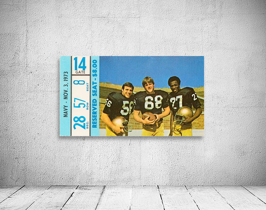 1973 notre dame navy college football tickets sports art gift ideas by ...