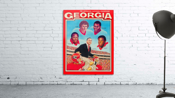1981 Georgia Bulldogs Retro Football Art by Row One Brand Wall Art
