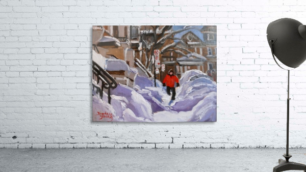 Montreal Winter, Snow Hurdles by Darlene Young Canadian Artist Wall Art