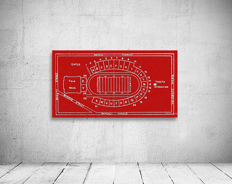 1937 Camp Randall Stadium Map by Row One Brand Wall Art