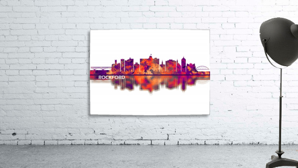 Rockford Illinois Skyline by Towseef Dar Wall Art