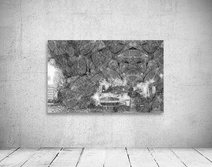 Aston Martin DBS Modern Cars Etching Poster by ASAR STUDIOS Wall Art