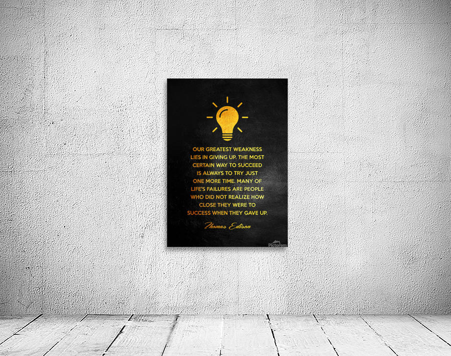 Thomas Edison Light Bulb Quote Motivational Wall Art by ABConcepts Wall Art