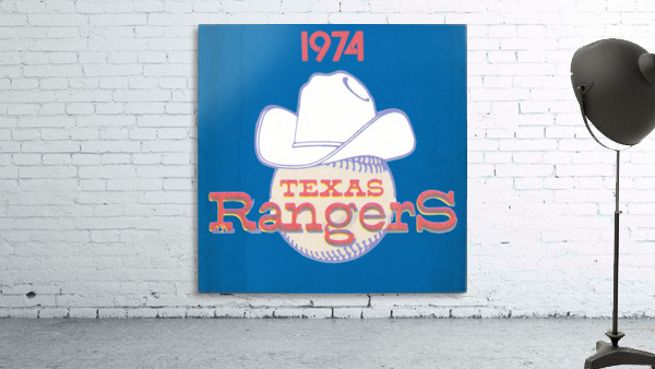 1974 Texas Rangers Retro Baseball Poster by Row One Brand Wall Art