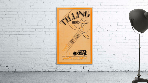1933 Tilling Hire Vintage Car Art Deco Font Mini Poster by VINTAGE ...