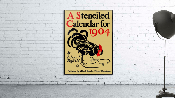 A stenciled calendar for 1904 by VINTAGE POSTER Wall Art