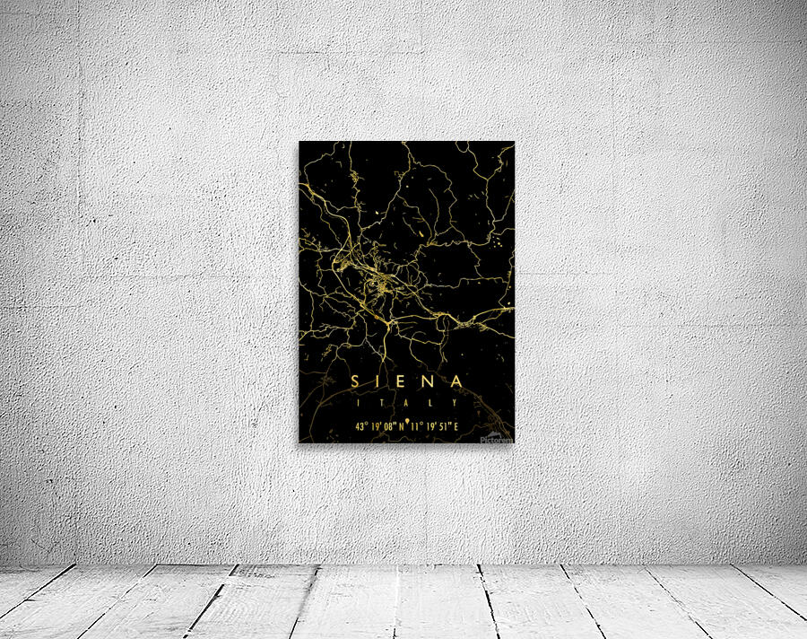 SIENA MAP ITALY by Mapolis Wall Art