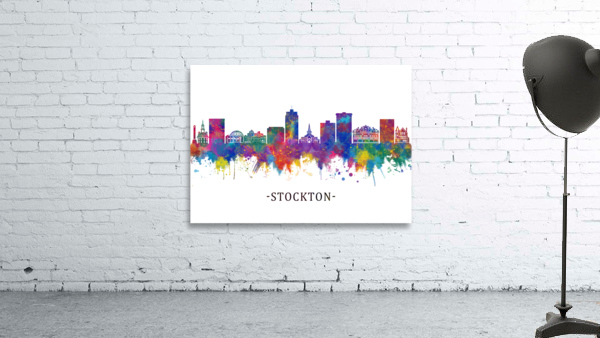Stockton California Skyline by Towseef Dar Wall Art