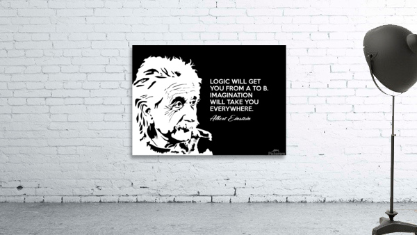 Albert Einstein logic white by ABConcepts Wall Art