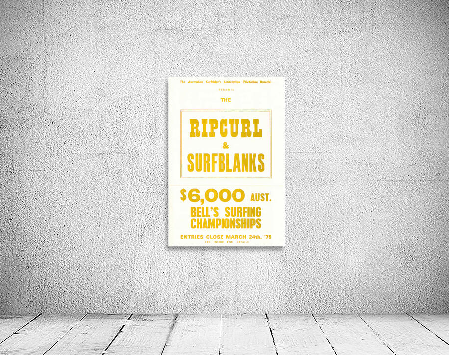 1975 RIP CURL Surf Competition Poster by Surf Posters Wall Art