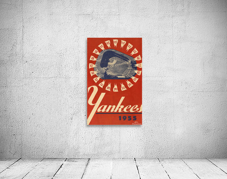 1955 NEW YORK YANKEES Program by The Dinger Studios Wall Art