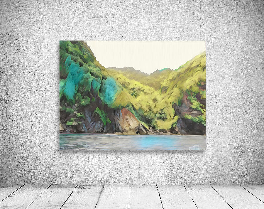 TROPICAL SEASHORE CLIFF-Portrait Format by Sibcod Wall Art