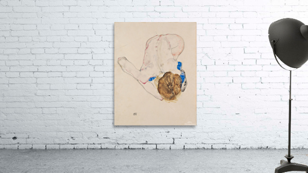 Egon Schiele Nude with Blue Stockings by fine arts lover Wall Art