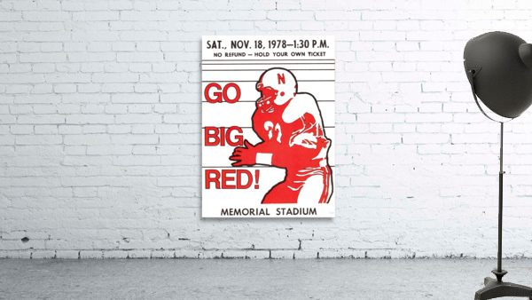 1978 Nebraska Cornhuskers Football Ticket Art by Row One Brand Wall Art