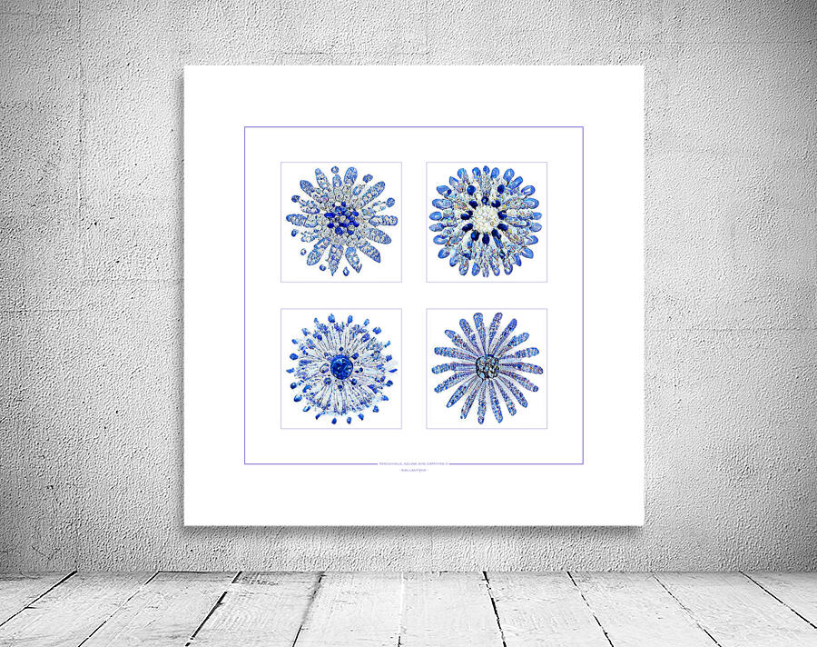 Starburst 2x2 Periwinkle Azure and Sapphire 5 by Peter Ballantyne Wall Art
