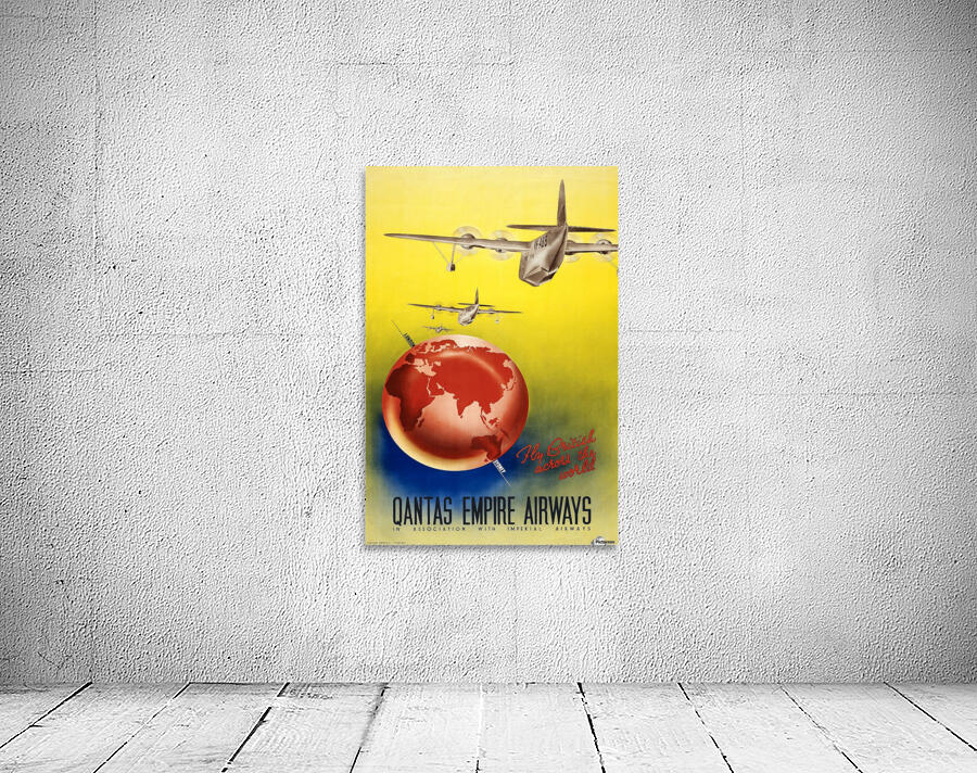 Qantas Empire Airways travel poster 1938 by VINTAGE POSTER Wall Art