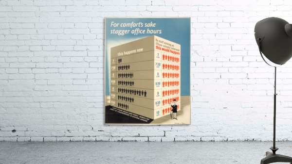 London Underground Stagger office hours poster by VINTAGE POSTER Wall Art