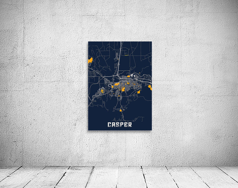 Casper City Map by Mccyle Khan Wall Art