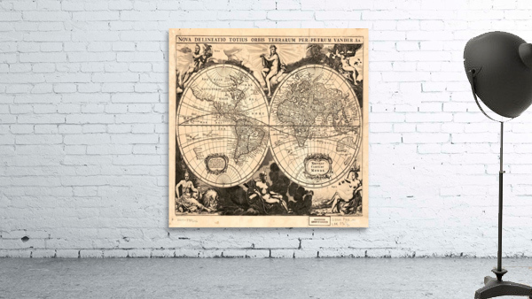 Old world mapa mundi by Conte Monfrey Wall Art