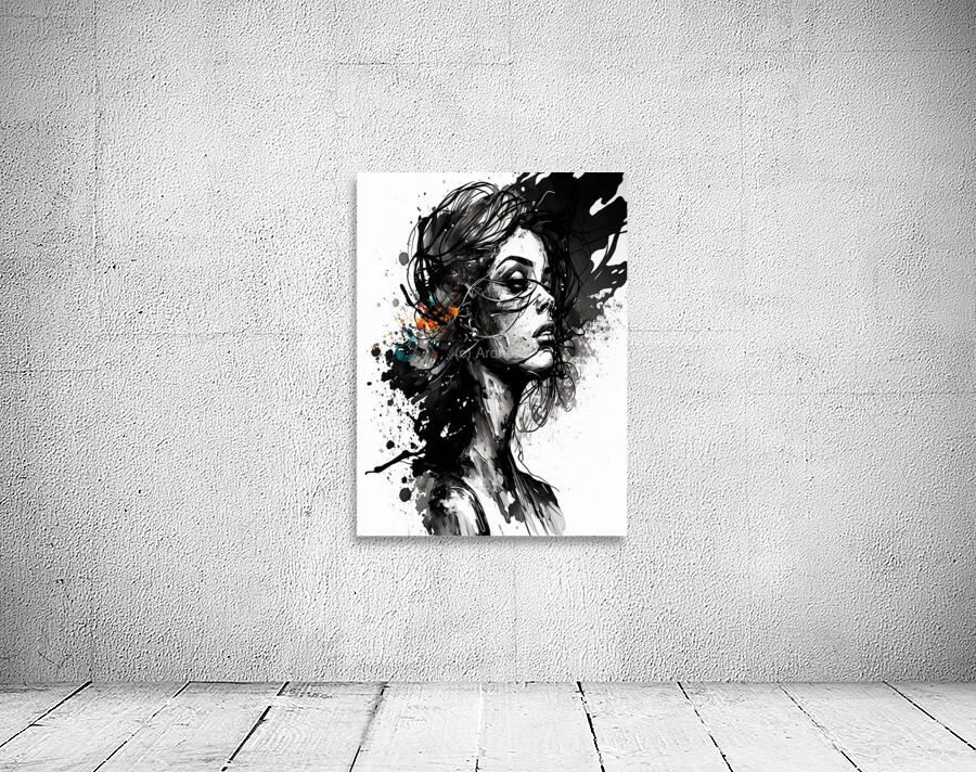Modern Woman Face Drawing by Aroness Wall Art