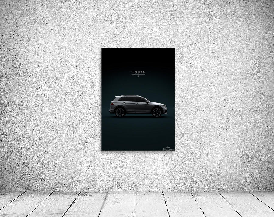 2021 Volkswagen Tiguan R Line - White by 21mxm Wall Art