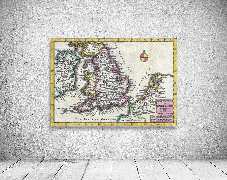 1733 america maps old map 3 by artvi Wall Art