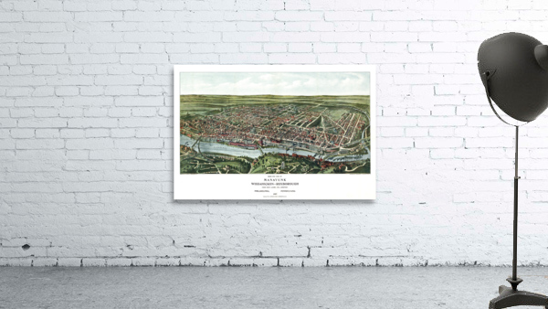 5077 Pictorial Map of Manayunk Philadelphia Penns by artvi Wall Art